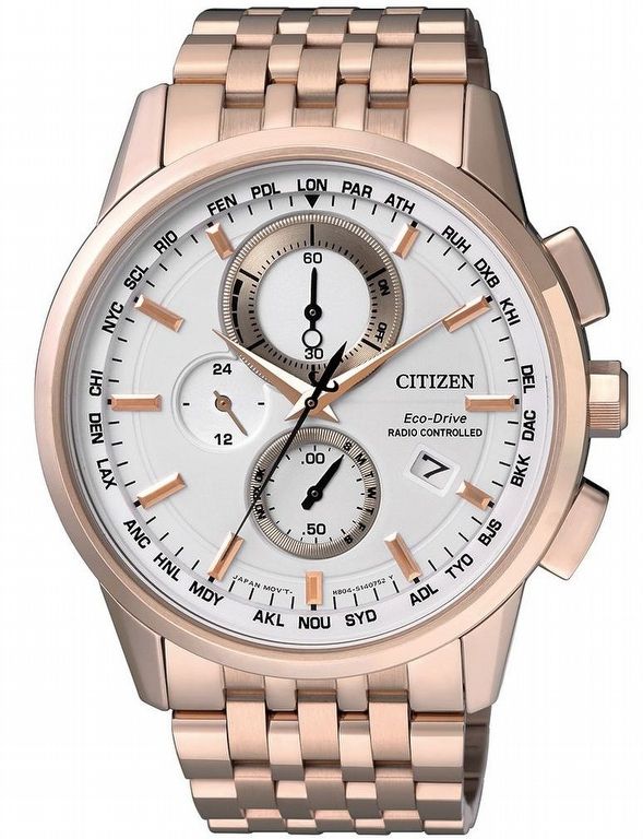 Citizen AT8113-55A - Guldig klocka med detaljrik urtavla och många ...