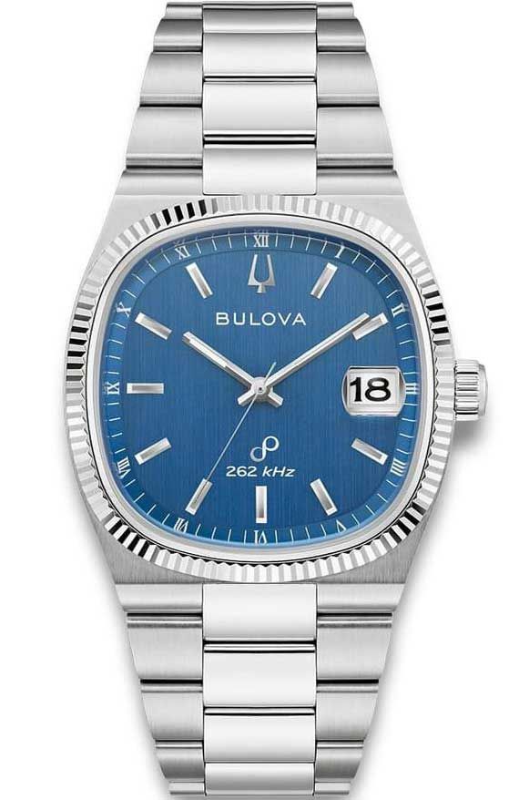 Retroinspirerad herrklocka från Bulova med blå urtavla och ...