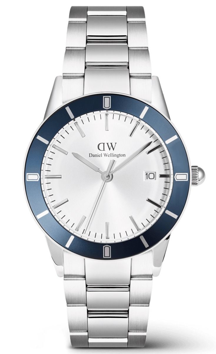 Daniel Wellington Iconic Paradigma Link Blue Bezel DW00100818 - Silver ...
