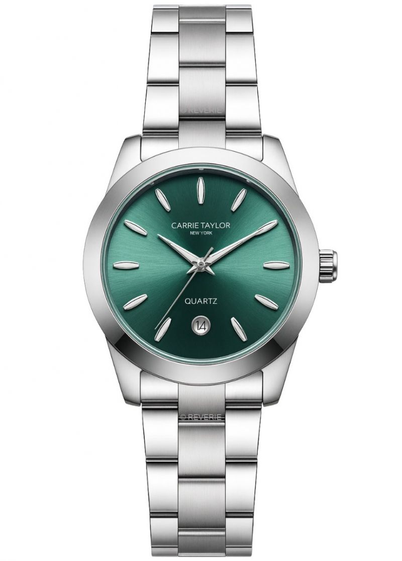Carrie Taylor Lexington Dusty Green 36mm - Silver rostfri stål damklocka
