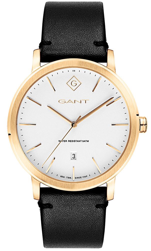 Gant Delaware G122007 - Svart läder herrklocka
