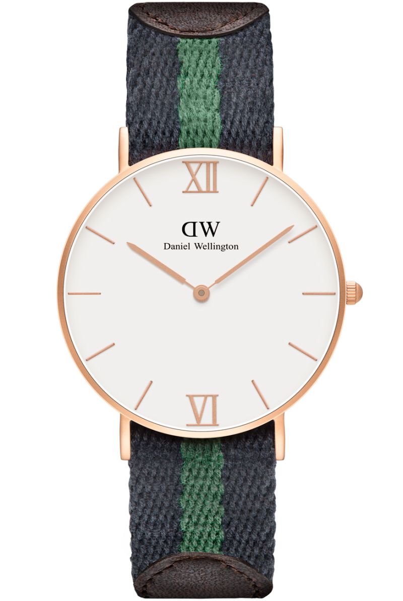 Daniel Wellington Grace Warwick Rose 0553DW - Blå brun grön läder ...