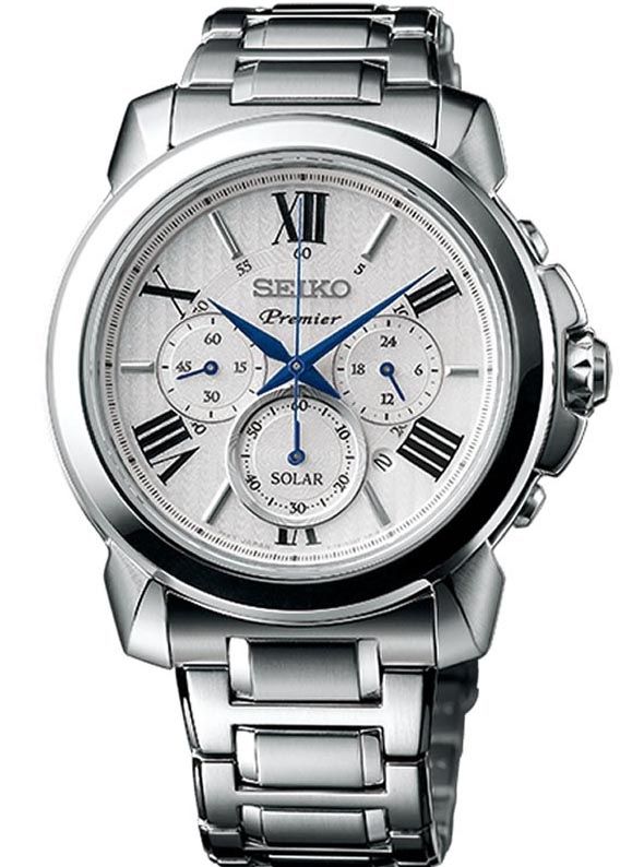 Seiko Premier Solar SSC595P1 - RIP - Silver rostfri stål herrklocka