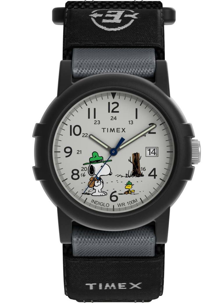Timex Expedition X Peanuts Beagle Scout TW4B29100 - Svart textil herrklocka